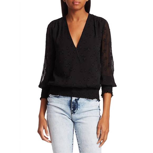 L'AGENCE | Tops | New Lagence Dulce Star Crossfront Top In Black | Poshmark